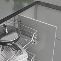 China SS304 Kitchen Pull Out Organizer Cabinet Pull Out Wire Basket Chrome Plating for sale