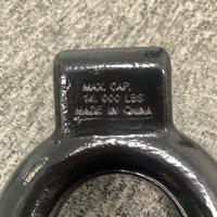 China 3 Inch Steel Adjustable Lunette Eye Assembly 14000 lbs Black Powder Coated for sale