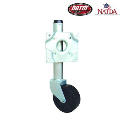 China Zinc Plated Steel 600lbs Marine Swivel Trailer Jack with 6 Inch Wheel for sale