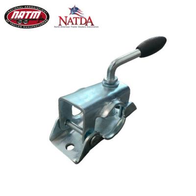 China Steel 48mm Pressed Trailer Jockey Wheel Clamp Zinc Plated Heavy Duty for sale