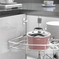 China Steel 180 Degree Corner Carousel Basket Chrome Plating For Kitchen for sale