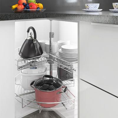 China Chromed 270 Degree Carousel Kitchen Corner Basket Surface Treatment for sale