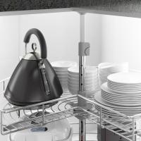 China Chromed 270 Degree Carousel Kitchen Corner Basket Surface Treatment for sale