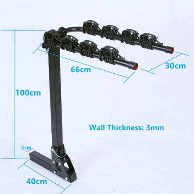 China 4 Bike Tilt Away Foldable Hitch Mounted Bike Rack for 2 Inch Receivers Black Powder Coated Steel for sale