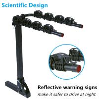 China 4 Bike Tilt Away Foldable Hitch Mounted Bike Rack for 2 Inch Receivers Black Powder Coated Steel for sale