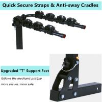 China 4 Bike Tilt Away Foldable Hitch Mounted Bike Rack for 2 Inch Receivers Black Powder Coated Steel for sale