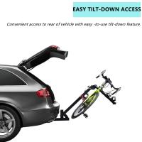 China 4 Bike Tilt Away Foldable Hitch Mounted Bike Rack for 2 Inch Receivers Black Powder Coated Steel for sale