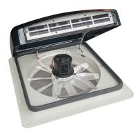China 12V Manual Lift RV Roof Vent with 18W Reversible Fan and Built-in Rain Shield 14x14 Inch for sale