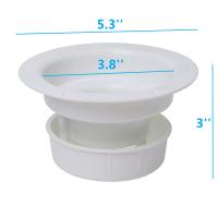 China PP RV Sewer Vent Cap 6 Screw Holes for 1 to 2-3/8 Inch Pipe White Black for sale