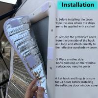 China 16x24 Inch RV Door Window Skylight Shade Reflective Cover with 8 Velcro Fasteners for sale