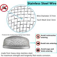 China 2.8 Inch Stainless Steel Mesh Flying Insect Screen for RV Furnace Vent Cover 2 Pack for sale