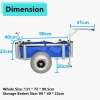 China Aluminum Frame Beach Fishing Cart 220 Lbs Capacity 12 Inch Balloon Wheels for sale
