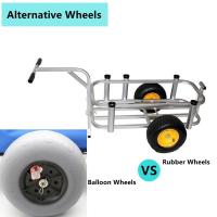 China Aluminum Frame Beach Fishing Cart 220 Lbs Capacity 12 Inch Balloon Wheels for sale