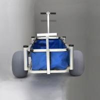 China 12 Inch Wheel Surf Fishing Cart 600D Oxford Fabric 220lbs Capacity Aluminum Frame for sale