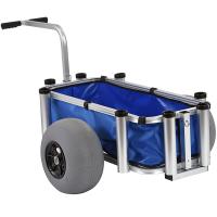 China Aluminum Fishing Beach Cart with 12 Inch Balloon Wheels 220lbs Capacity for sale