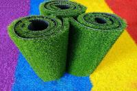 China Simulated Artificial Grass Turf Kindergarten Rainbow Runway Carpet for sale