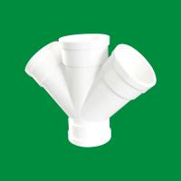China Commercial Building DN50mm  PVC Plastic Water Pipe  Y Tee Fitting High Temperature Resistance for sale