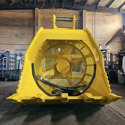 China CAT E330 Excavator Rotary Screening Bucket Hydraulic Rotating Sieve Bucket for sale