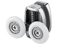 China 23-26mm Diameter Shower Screen Black Sliding Door Rollers Runners Sliding Pulleys for sale