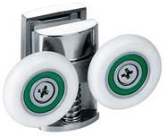 China Bathroom Sliding Door Replacement Rollers / SS304 Curved Shower Screen Rollers for sale
