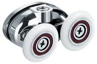 China Polished Plastic Butterfly Shower Door Rollers 25mm Sliding Door Ball Bearing Roller for sale