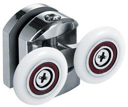 China Zinc Alloy Metal Sliding Door Rollers 5-6mm Thick Wheel For Shower Room for sale