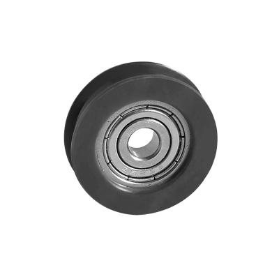 China Black Sliding Screen Door Wheels 23-26mm Nylon PVC U Type Groove Pulley for sale