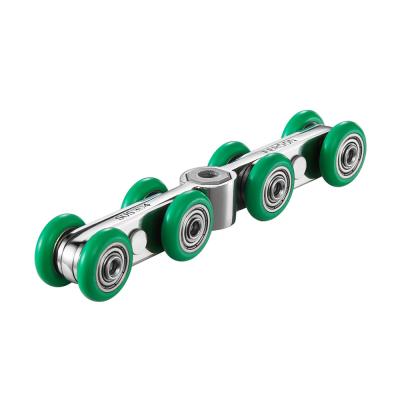 China 5mm Width 8 Wheels Silent Sliding Door Roller Set SS304 For Shower Room for sale