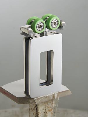 China Silent Heavy Duty Hanging Door Rollers 5mm Width Bathroom Sliding Door Wheels for sale