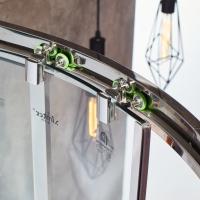 China 4-8mm Tempered Curved Glass Shower Enclosure With Sliding Roller for sale