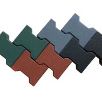 China 8 Inch X 6-3/8 Inch X 1-3/4 Inch Non-Slip Surface Dog Bone Paver Rubber Tiles for sale