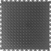 China Garage Floor 18 X 18 Inch Square Rubber Diamond Plate Interlocking Floor Tiles For Home Gym for sale