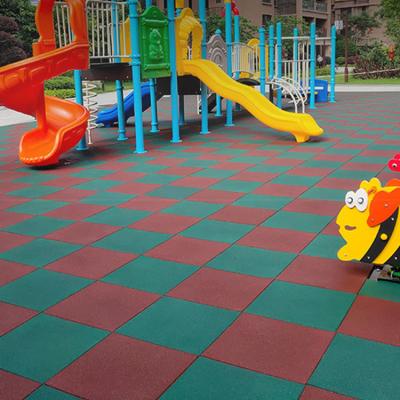 China 2 Pcs Easy-Diy Ultra Thick Interlocking Outdoor Rubber Tiles , 45mm Thick For Playground, Outdoor Gym Floor, Sports Deck for sale