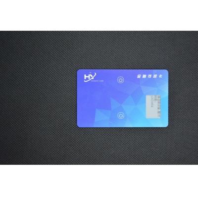 China Rechargeable E Ink Credit Card Cold Pressing With Active Ink Screen / Buttons for sale