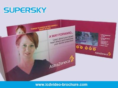 China A4 A5 Red Video Booklet , LCD Video Business Card Mailers Rechargeable for sale