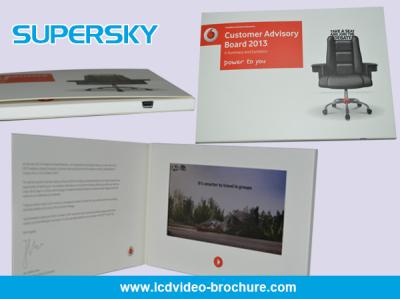 China Hard Cover Lamination LCD Video Brochure , 128MB - 8GB LCD Video Business Cards for sale