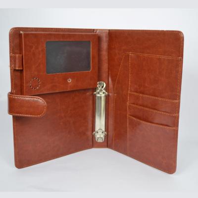 China 4.3 Inch LCD Video Booklet EU Leather Cover With Pocket / Magnetic Switch for sale
