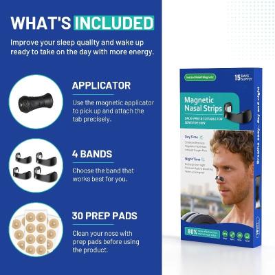 China Sleep And Sports Nasal Magnetic Strip Increase Air Breathing Reduce Snoring for sale