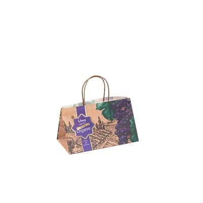 China Eco Friendly Water Based Soy Ink Kraft Paper Bags 3kg 10kg for Fruits Vegetables for sale