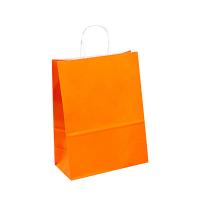 China Compostable Kraft Paper Shopping Bags with Handles 4.5 inch Custom Logo for sale