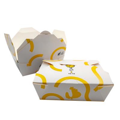 China Rectangle Kraft Microwavable Paper Box , Colorful Paper Take Away Containers for sale