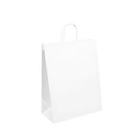 China Compostable Kraft Paper Shopping Bags with Handles 4.5 inch Custom Logo for sale