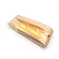 China Food Grade Greaseproof Kraft Paper Pouch with Window for Croissant 100pcs for sale