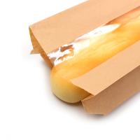 China Food Grade Greaseproof Kraft Paper Pouch with Window for Croissant 100pcs for sale