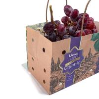China OEM ODM Recyclable Kraft Fruit Paper Bags with Strong Handles 100% Customizable for sale