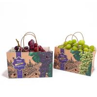 China Kraft Paper Bags for Fruits and Vegetables with Paper Twist Rope Handle 12x8x20 for sale