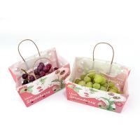 China Custom Kraft Fruit Paper Bags Greaseproof 20x30cm with Handles for Supermarket Retail for sale