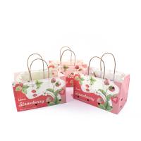China OEM Kraft Paper Bags for Table Grapes with Handles 100GSM Custom Printing for sale