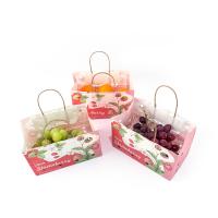 China OEM Kraft Paper Bags for Table Grapes with Handles 100GSM Custom Printing for sale
