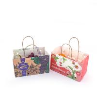 China Recyclable Kraft Paper Bags with Handles for Groceries Fruits Vegetables Custom Size for sale